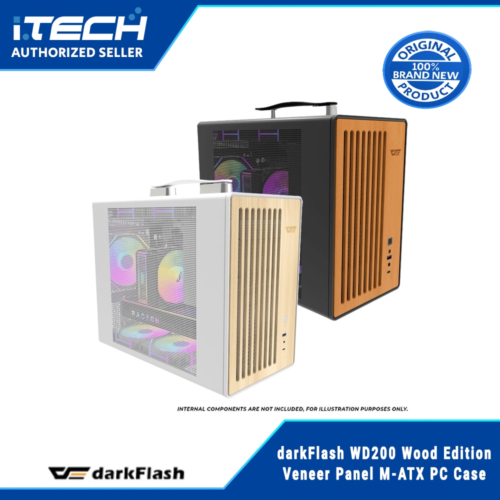 darkFlash WD200 Wood Edition Veneer Panel M-ATX PC Case | Shopee ...