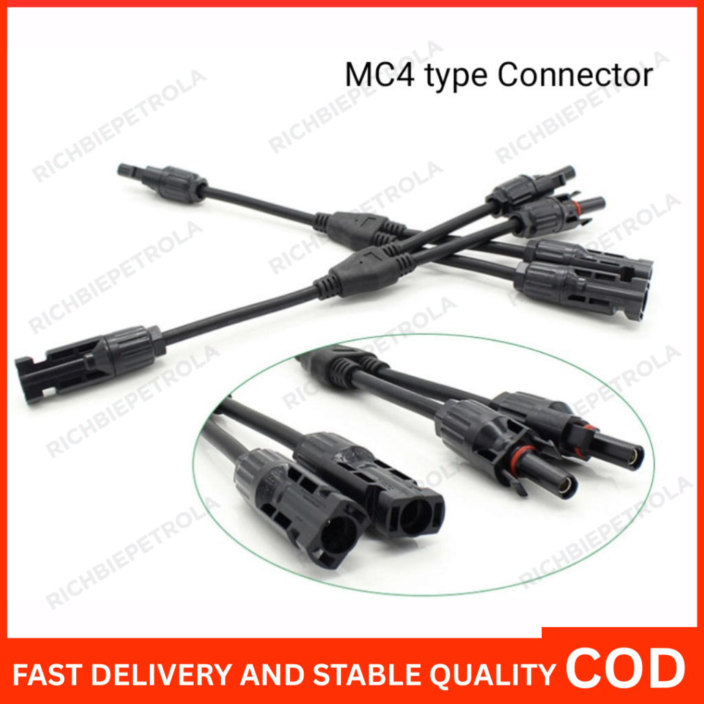 MC4 Y3 Cable Connector Branch Y Adapter Connectors M/M/F and F/F/M For Solar Panels Cable ...