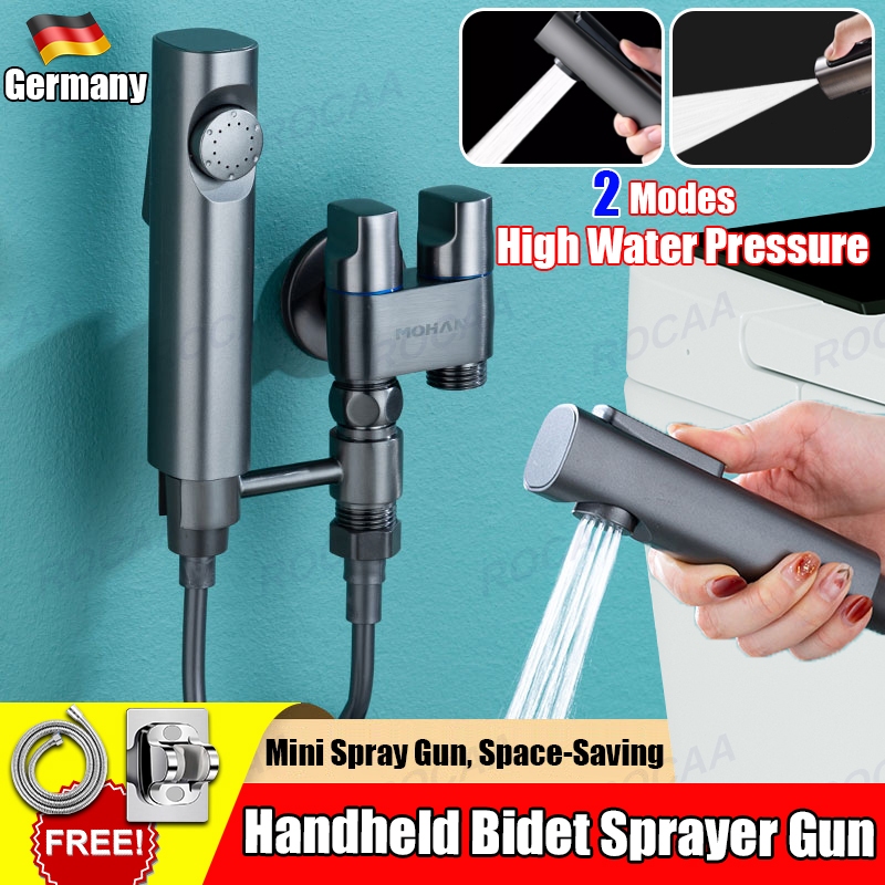 Upgrade Handheld Bidet Sprayer Set Stainless Press Type Spray Gun For ...