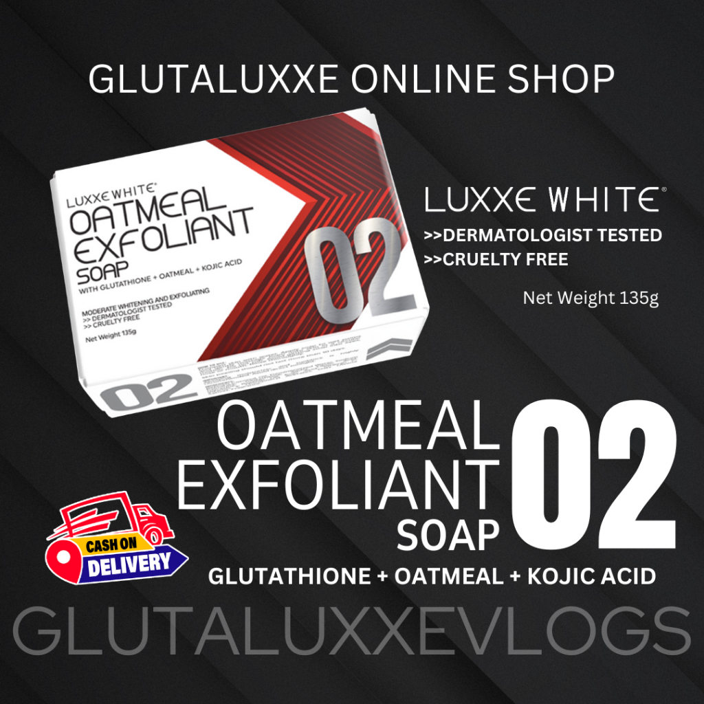 LUXXE WHITE 02 OATMEAL EXFOLIANT SOAP infused with Glutathione, Oatmeal ...