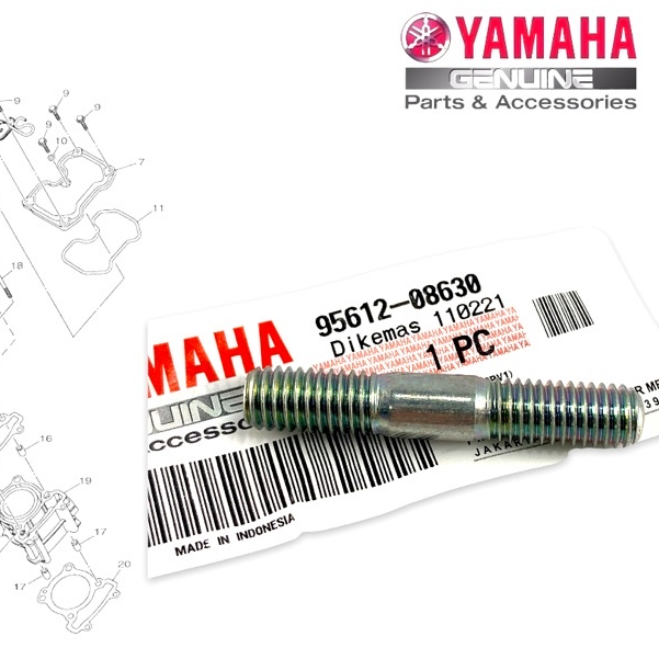 STUD BOLT / NUT SNIPER KING150 95612-08630/ 95702-08500 (PER PIECE ...