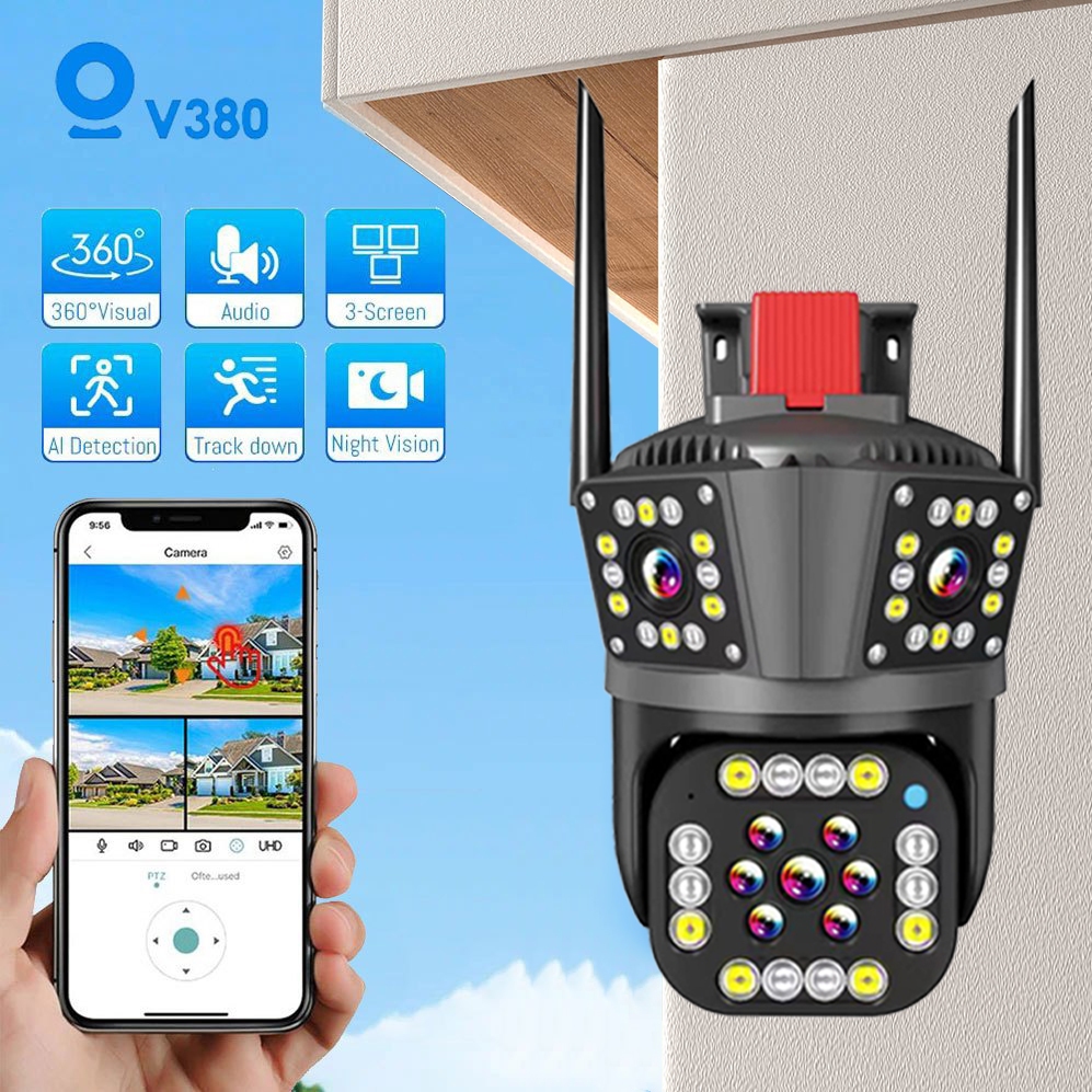 V380 Pro CCTV Camera 4MP Ultra HD Wireless Outdoor Dual Lens CCTV ...