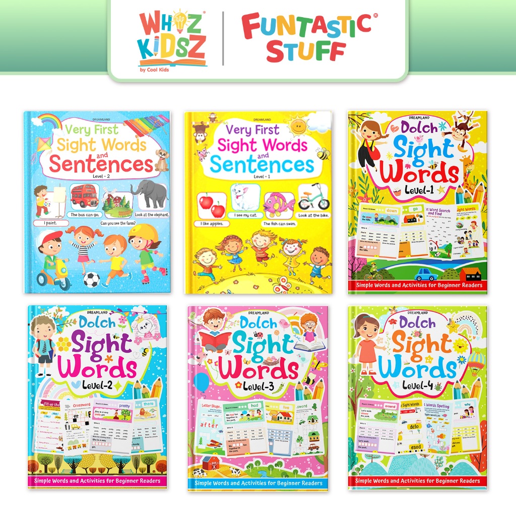 Whiz Kidsz Very First Sight Words & Dolch Sight Words Workbooks for ...