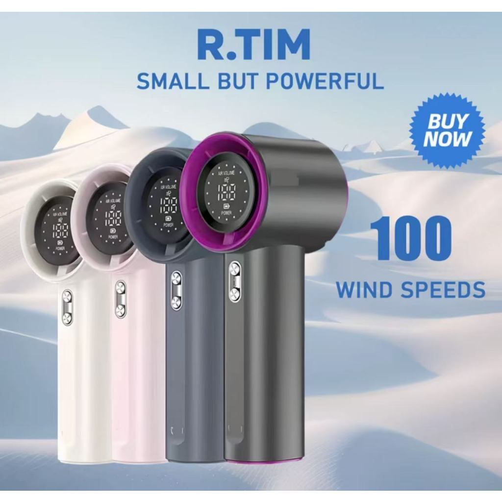 4000mAh Mini Fan Rechargeable S001 Handheld Turbo Fan 100 Gear Wind ...
