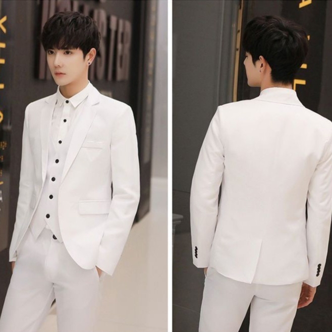 ADO (Local Delive)Suit Men's Three-Piece Suit Men's Full Set of Coat ...