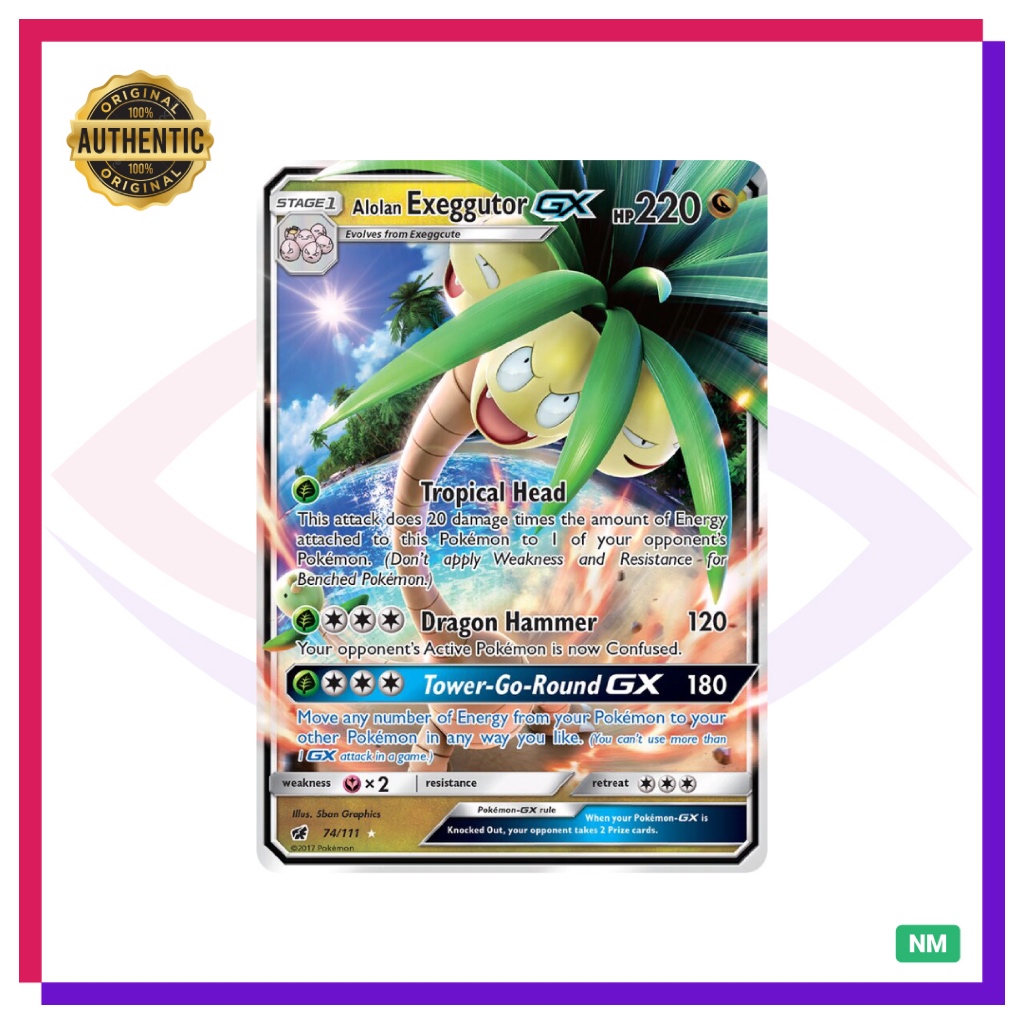 [Pokemon] Alolan Exeggutor GX | Crimson Invasion | R | 74/111 | EN ...