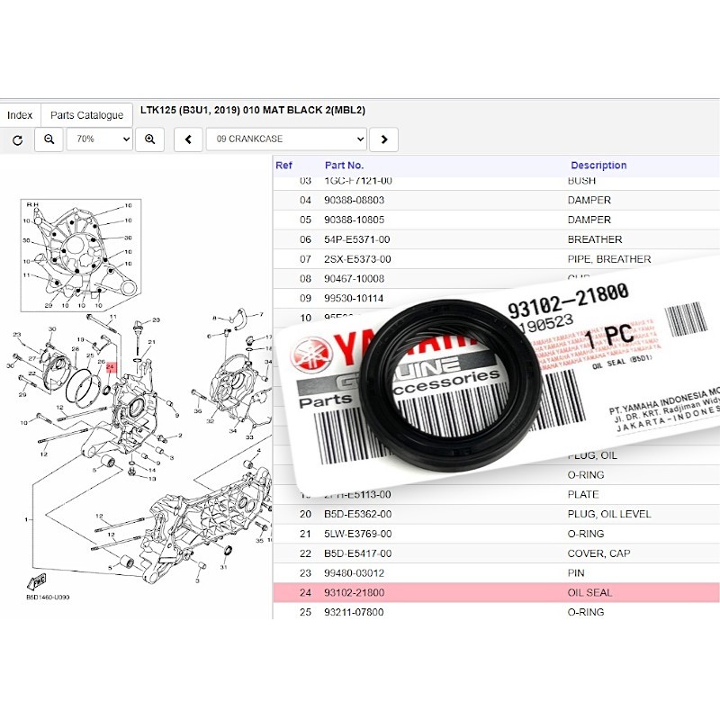 OIL SEAL MAGNETO MIO GRAVIS/ GEAR/ FAZZIO 93102-21800 | Shopee Philippines