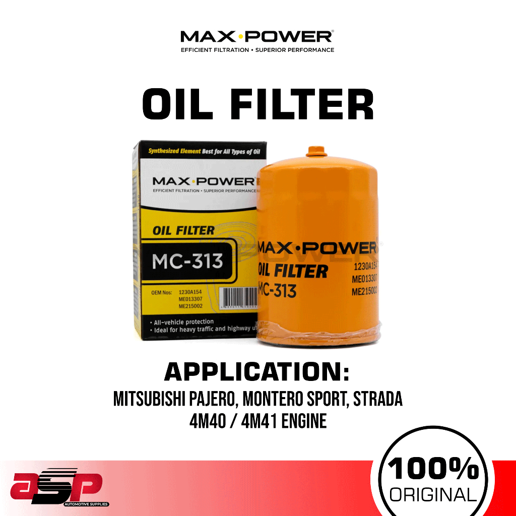 MAX POWER Oil Filter MC-313 for Mitsubishi Pajero, Montero, Strada 4M40 ...