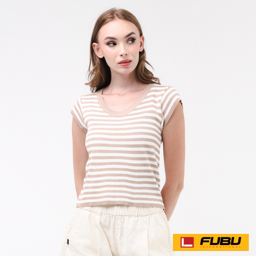 Fubu Girls Short Sleeve Round Neck Stripe Knits QGT19-0218 [Blouse for ...