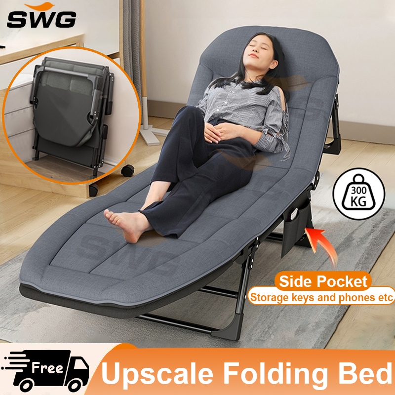SWG Folding Bed With Foam Single Bed Portable with mat and Side Carry ...