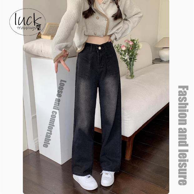 women's bepop jeans jeans straight leg wide leg loose jeans for women ...