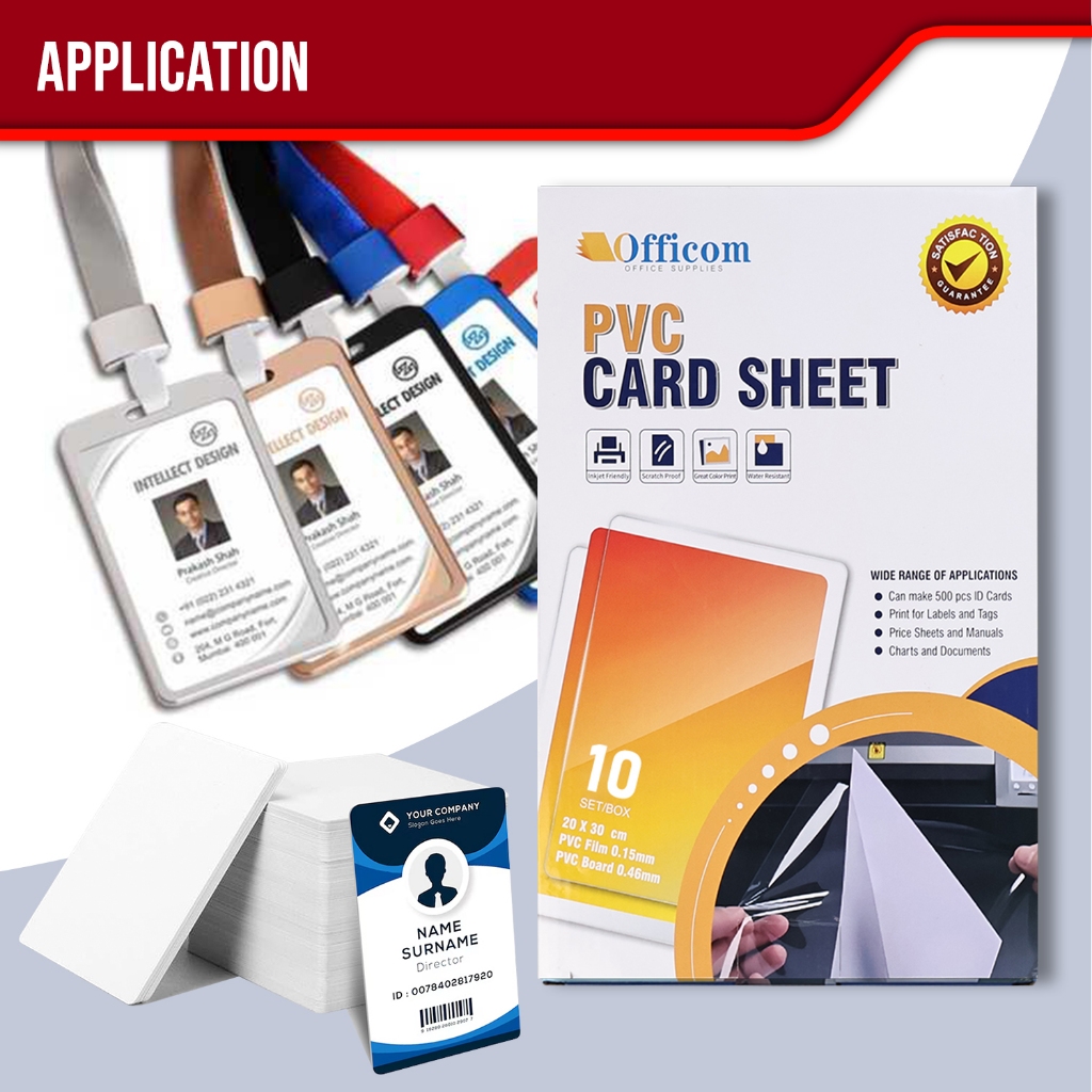 Officom PVC Card Sheet (50/10pcs) ID Card Sheet | Hard Plastic ID ...