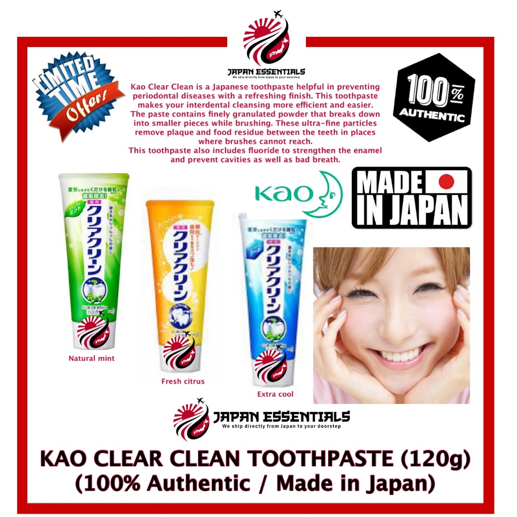 KAO CLEAR CLEAN TOOTHPASTE (120g) 100% Authentic / Made in Japan ...
