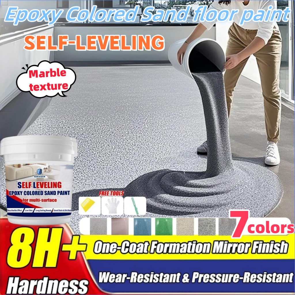 Epoxy Colored Sand Self Leveling Floor Paint Marble Texture Floor Paint ...