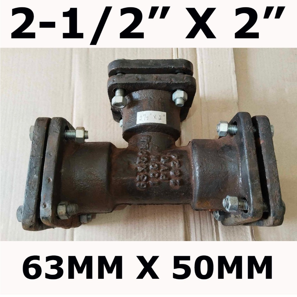 CAST IRON MECHANICAL TEE REDUCER 63MM X 50MM BLACK FOR WATER DISTRICT ...