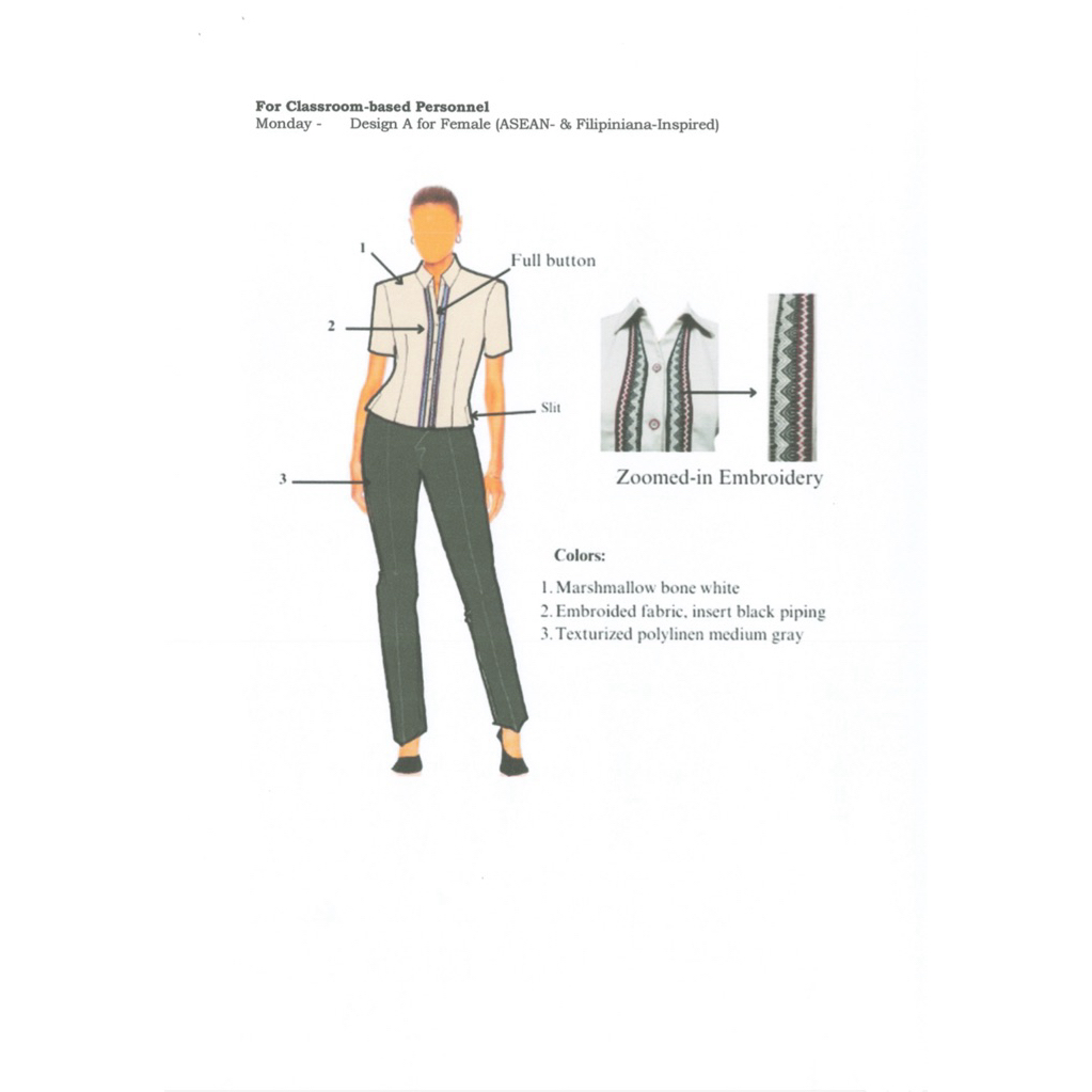 DEPED ORIGINAL UNIFORMS (2025-2027)Female Monday Tela Only Complete Set ...