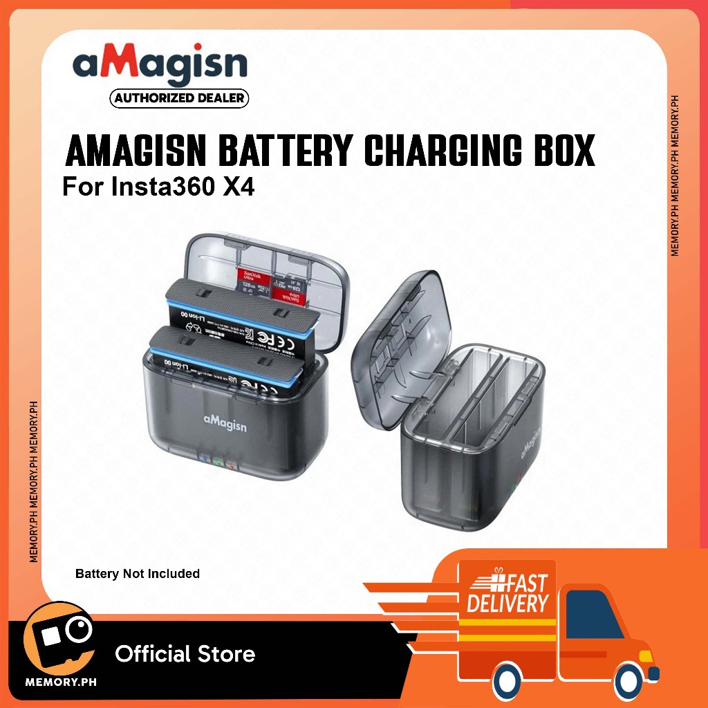 AMAGISN CHARGING BOX FOR INSTA360 X4 Charging Case Dual Charger Battery ...