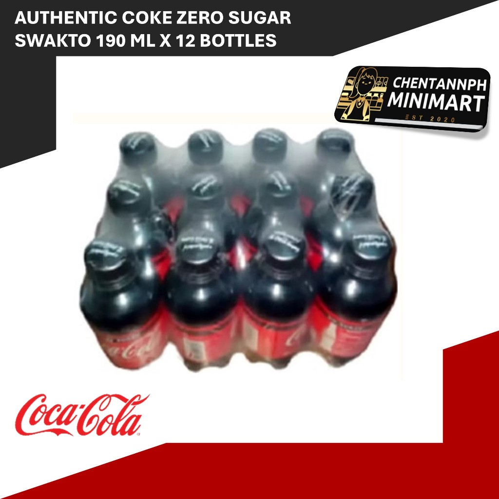 (1 CASE) COCA-COLA Swakto ZERO Sugar Softdrinks Beverages Soda Cola 190 mL x 12 bottles | Shopee ...