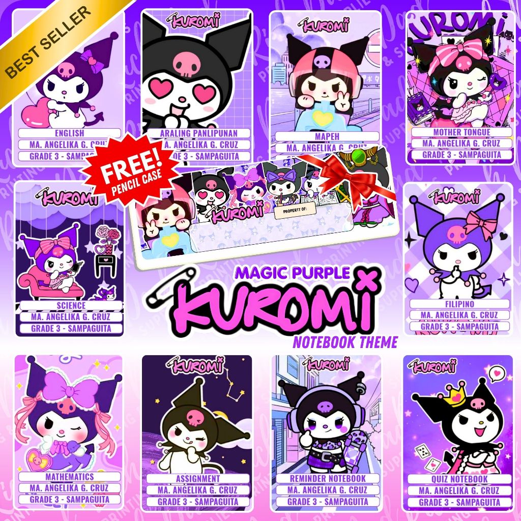 CUSTOMIZED NOTEBOOK THEME / KUROMI 10's | Shopee Philippines
