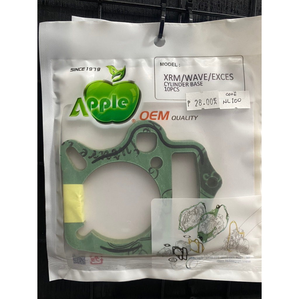 APPLE CYLINDER BASE GASKET XRM/WAVE/EXES (10PCS/PACK) SOLD PER PACK ...
