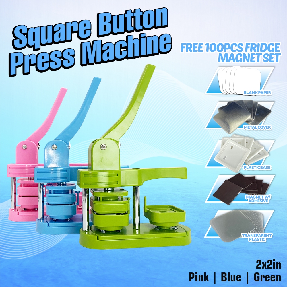Bundle Set 50mm Fridge Magnet Press Set w/ 100 sets Fridge Magnet 2x2 ...