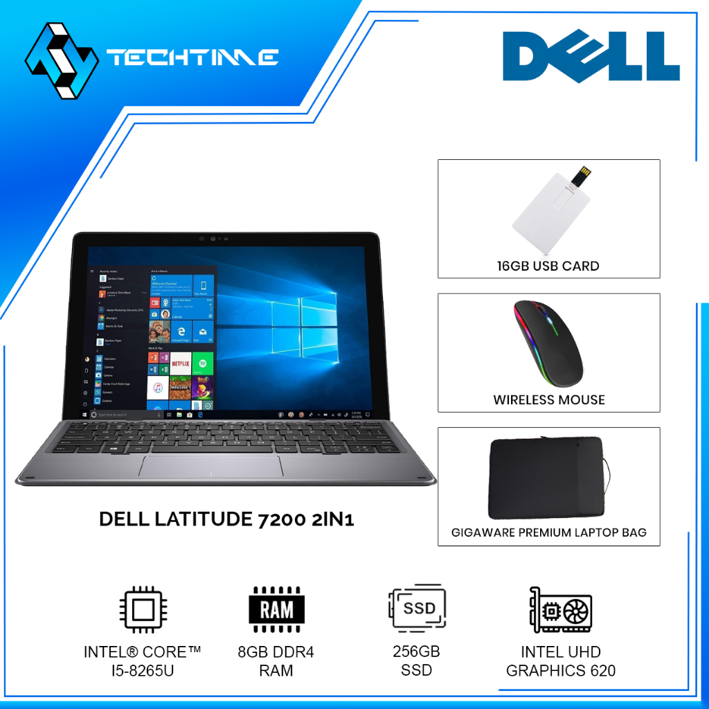 Dell Latitude 7200 2in1 12" FHD (1920x1080), Intel Core i5-8265U 8GB ...