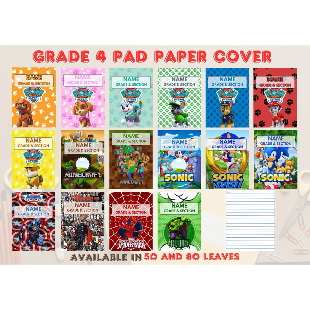 Personalized Grade 4 Paper 50 and 80 Leaves | Shopee Philippines