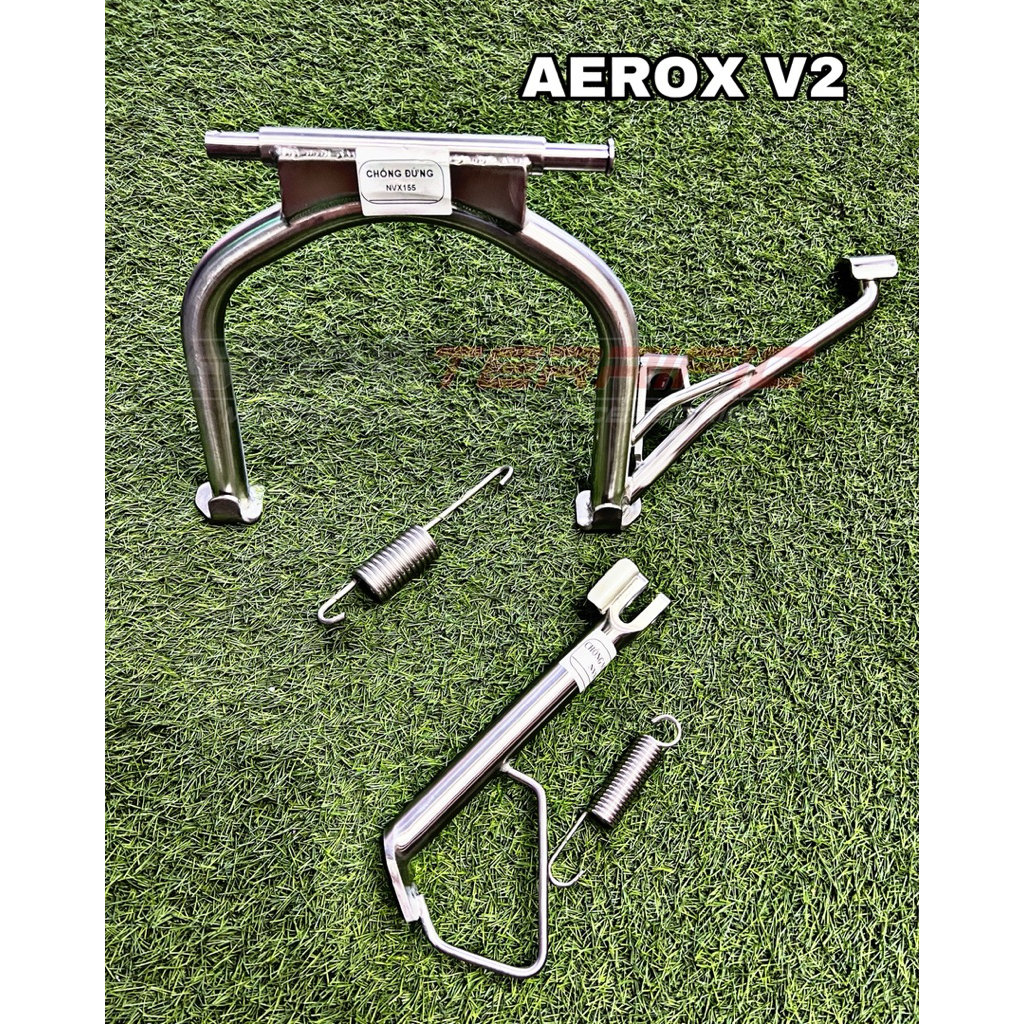 SALAYA STAINLESS CENTER AND SIDE STAND WITH FREE SPRING AEROX V2 155 ...