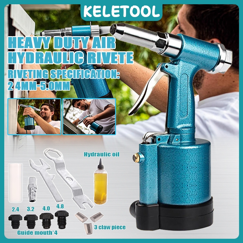 Pneumatic Pop Rivet Gun Air Riveter Tool 4 Sizes Nosepieces Pulling ...