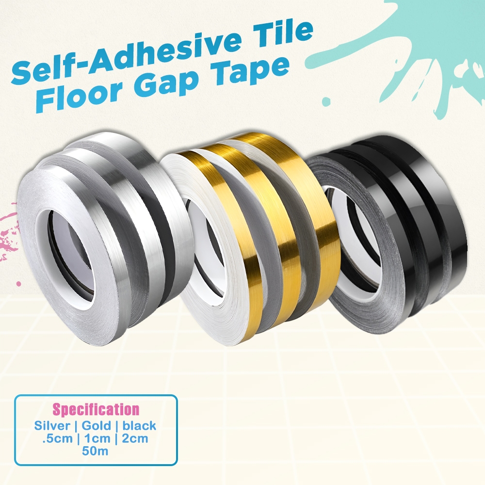 50M Ceramic Tile Mildewproof Gap Tape Decor Gold Silver Black Self ...
