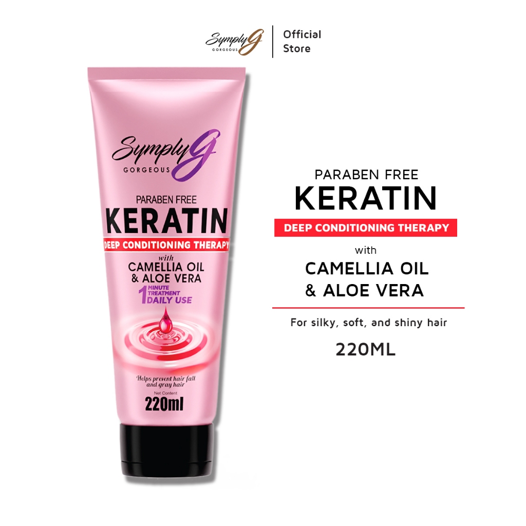 Symply G Keratin Deep Conditioning Therapy with Camellia Oil and Aloe Vera 220mL | Shopee ...