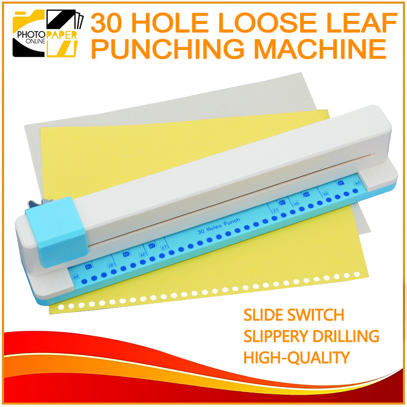 Hand-Pushed Hole Puncher 30 Holes A4 Paper Multi-Function Binder Push ...