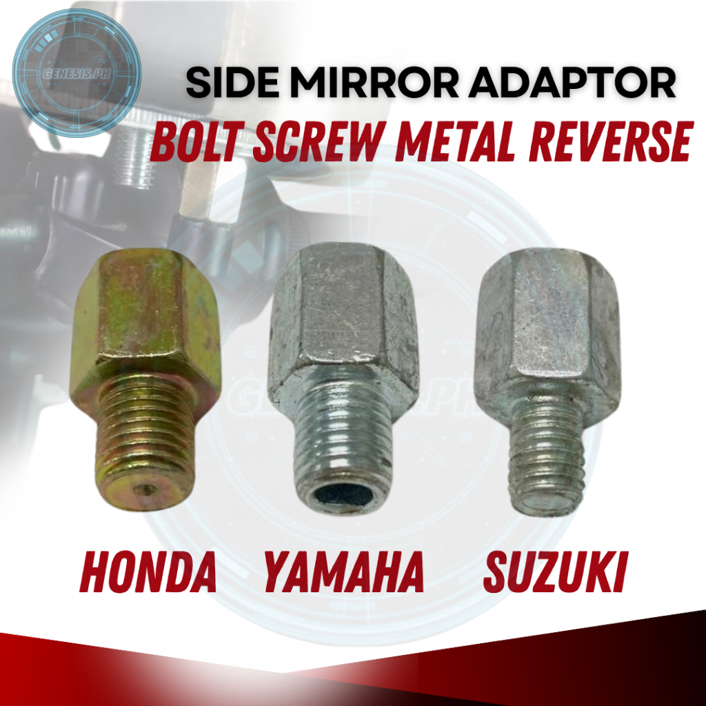 Genesis Motorcycle Side Mirror Adaptor Bolt Screw Metal Reverse ...