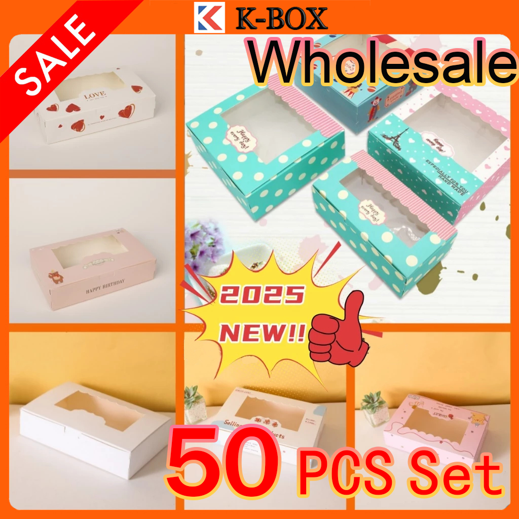 50PCS SET Cake Box Packaging S/M/L cupcakes boxes Wedding/Birthday home ...