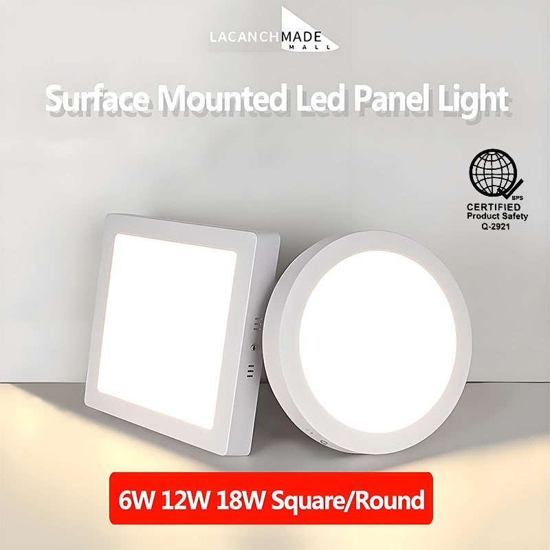 Surface Mounted Led Panel Light Round and Square 6W 12W 18W Daylight ...
