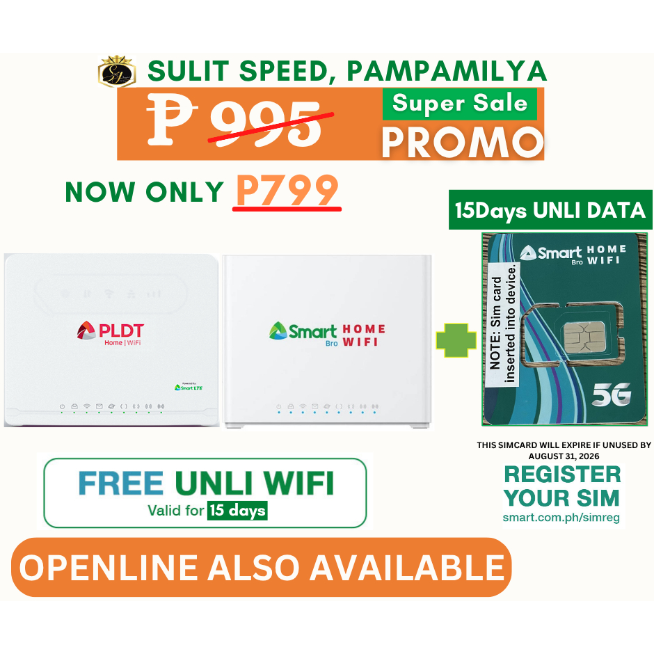 PLDT/SMART BRO HOME PREPAID WIFI 15/30DAYS UNLIDATA Sim card | Shopee Philippines