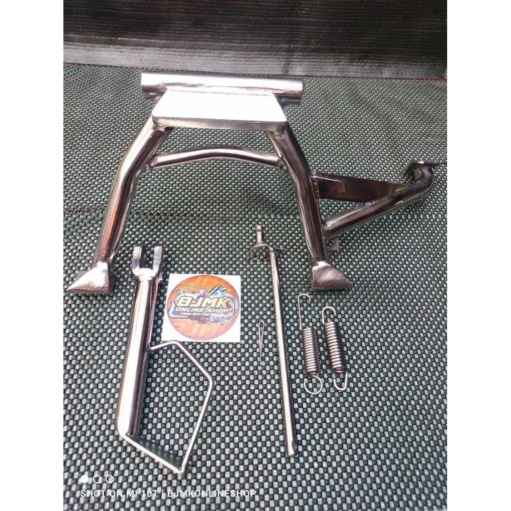 STAINLESS CENTER STAND SIDE STAND EHE ( HONDA CLICK V1 V2 125/150 ...