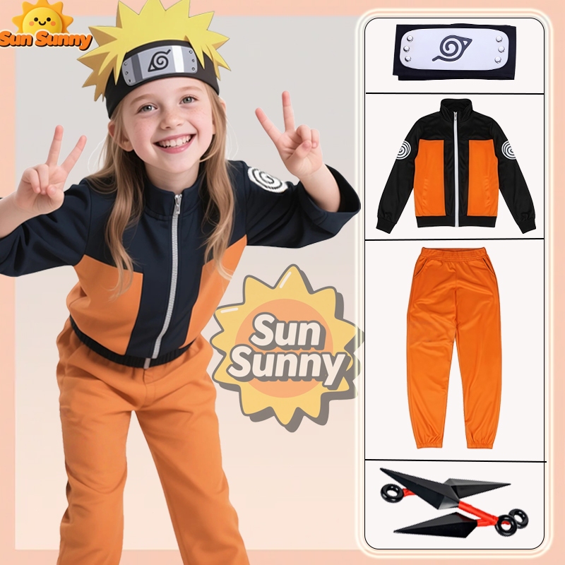 Uzumaki Naruto Costume for Kids Boy Naruto Cosplay Costume Full Set ...