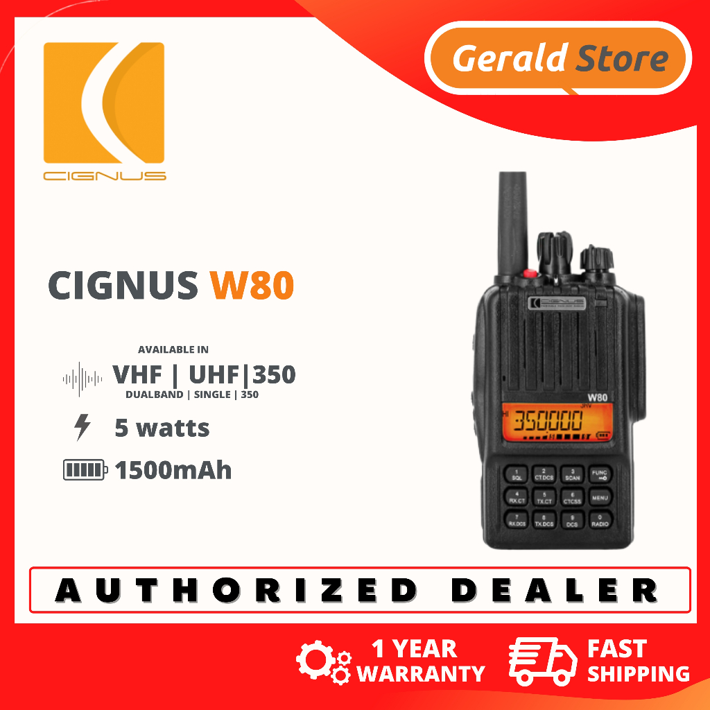 Cignus W80 Dual Band 136-174 / 400-470MHz IP64 Water Resistant Two Way ...