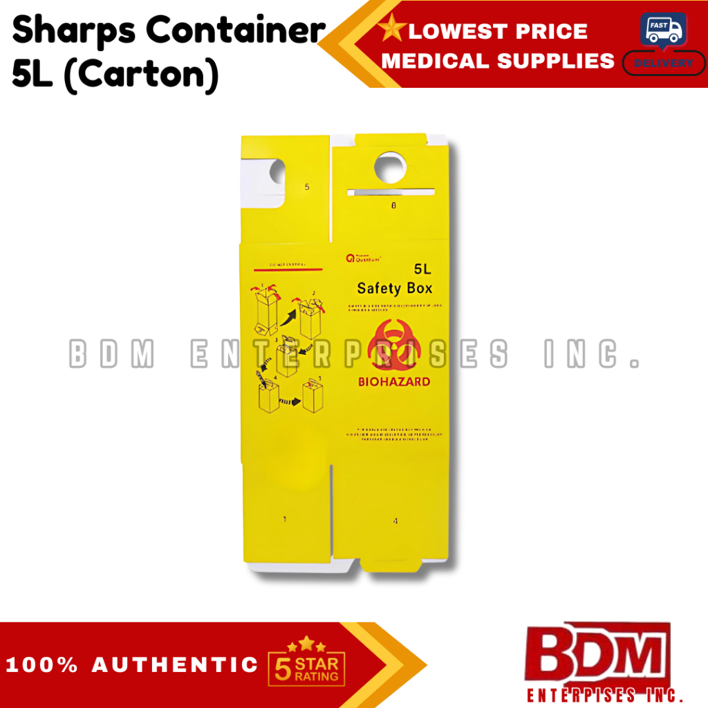 Sharp Container Safety Biohazard Box 5 Liter Carton | Shopee Philippines