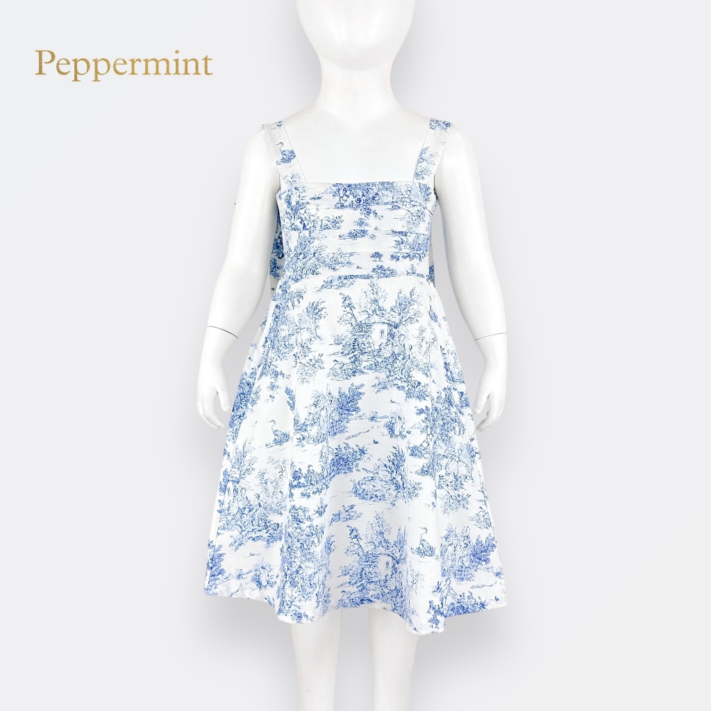Peppermint Kids Maribeth Dress (White/Blue) | Shopee Philippines