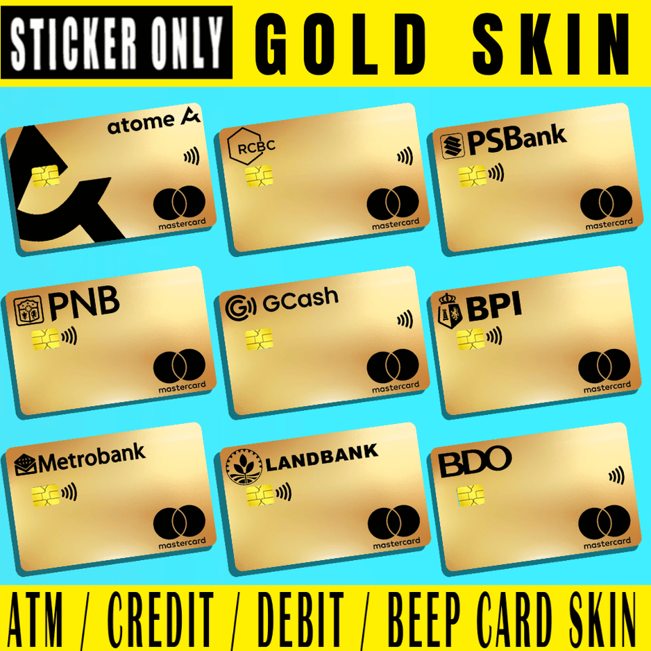 GOLD SKIN - (SKIN CARD STICKER) ATM/CREDIT/DEBIT/BEEP (SKIN CARD ...