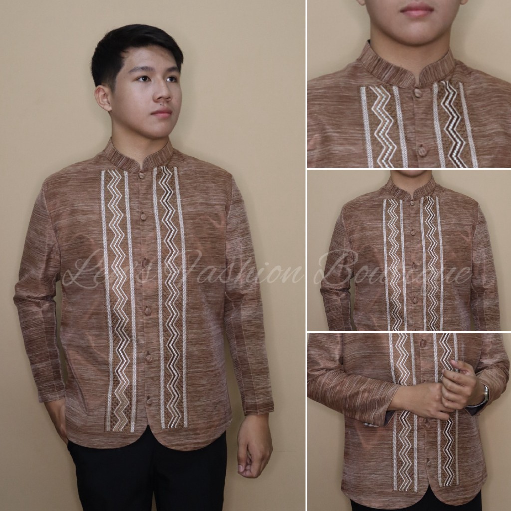 HIGH QUALITY COAT BARONG - CHINESE COLLAR (ZIGZAG) | Shopee Philippines