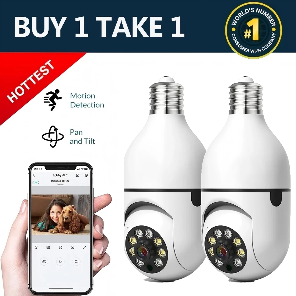 V380 pro CCTV Connect To Cellphone WiFi CCTV Bulb Night Vision Motion ...