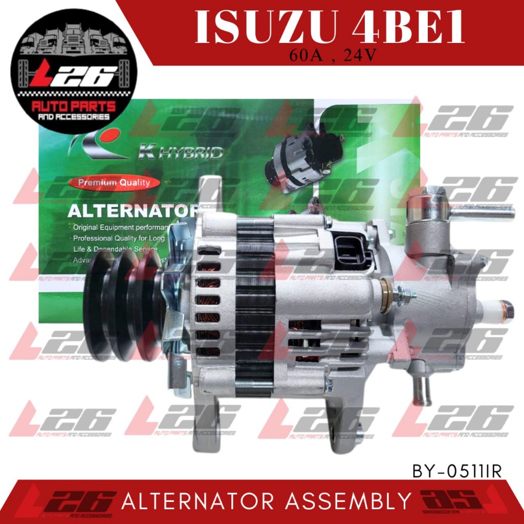 Isuzu 4BE1 4BC2 4BC1 Alternator Assembly 60AMP 24v Triple Pulley with ...