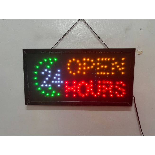 OPEN 24 HOURS LED DISPLAY BOARD SIGNAGE LED LIGHT ENERGY SAVING LIGHT ...