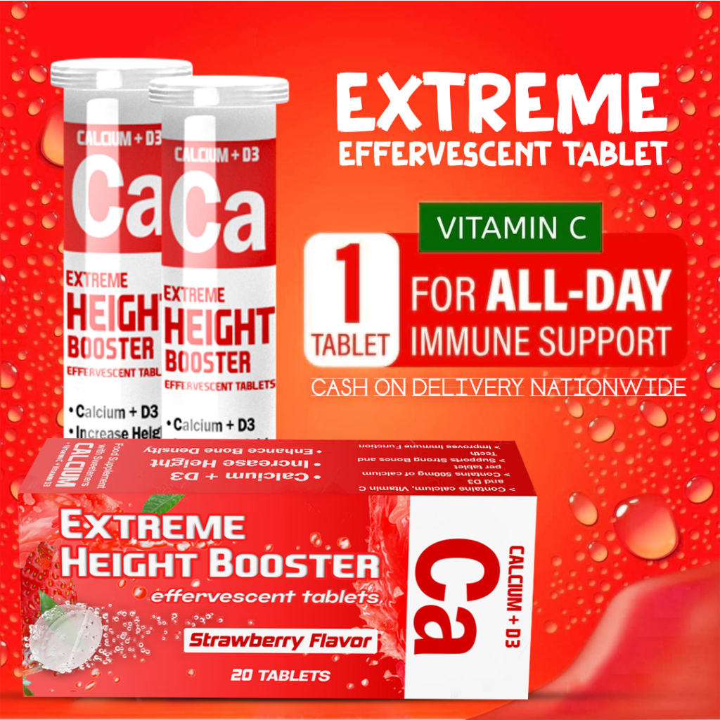 Extreme Height Booster Strawberry Flavored Effervescent Tablets ...