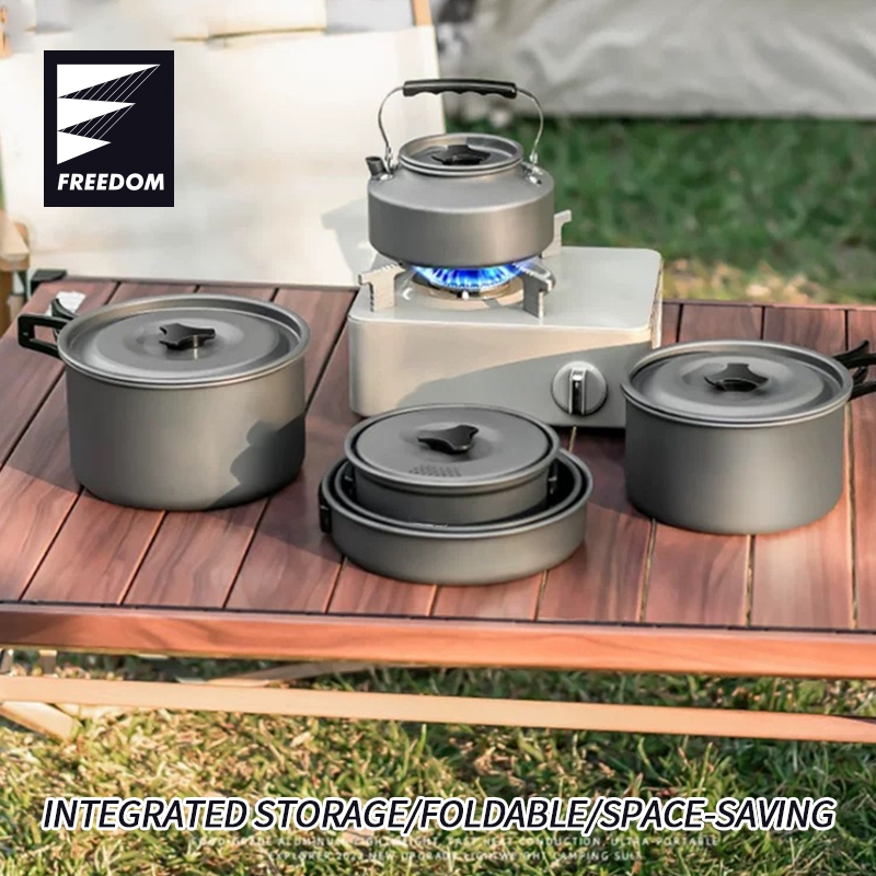 10 PCS Camping Cooking Set Camping Cookware Kit Portable Pot Outdoor ...