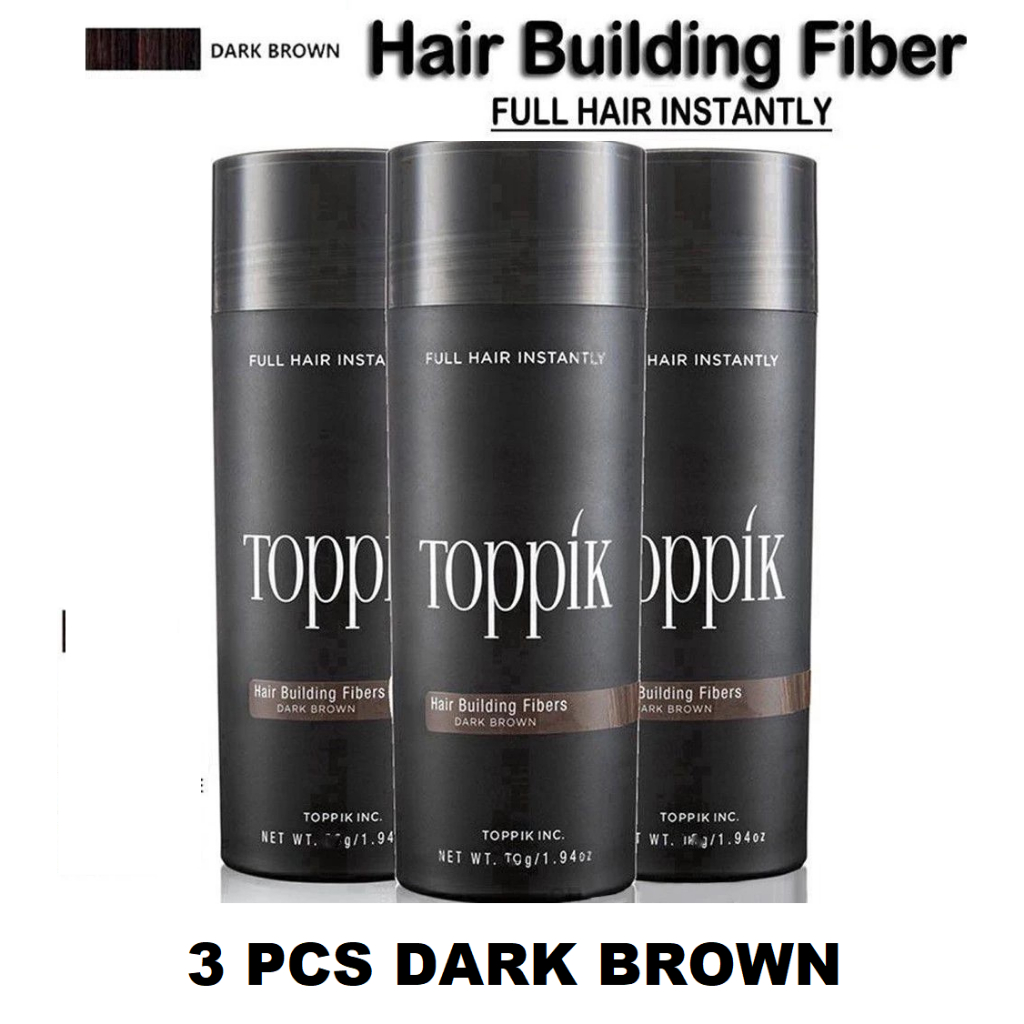 Toppik Hair Building Fibers, Hair Concealer 27.5 g Dark Brown | Shopee ...