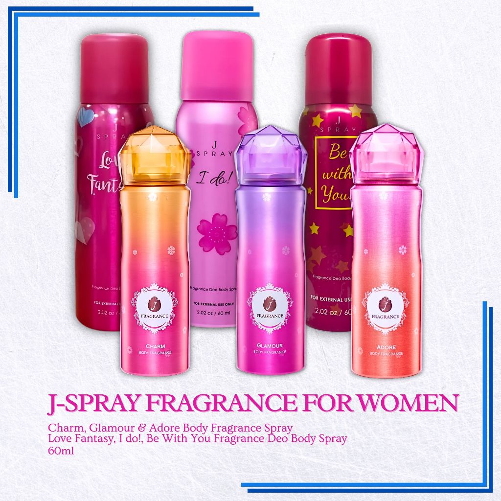 J Spray Body Fragrance & Fragranced Deodorant Body Spray Glamour, Charm ...